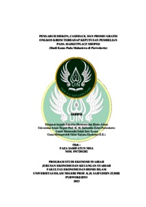 PENGARUH DISKON, CASHBACK, DAN PROMO GRATIS ONGKOS KIRIM TERHADAP KEPUTUSAN PEMBELIAN PADA ...